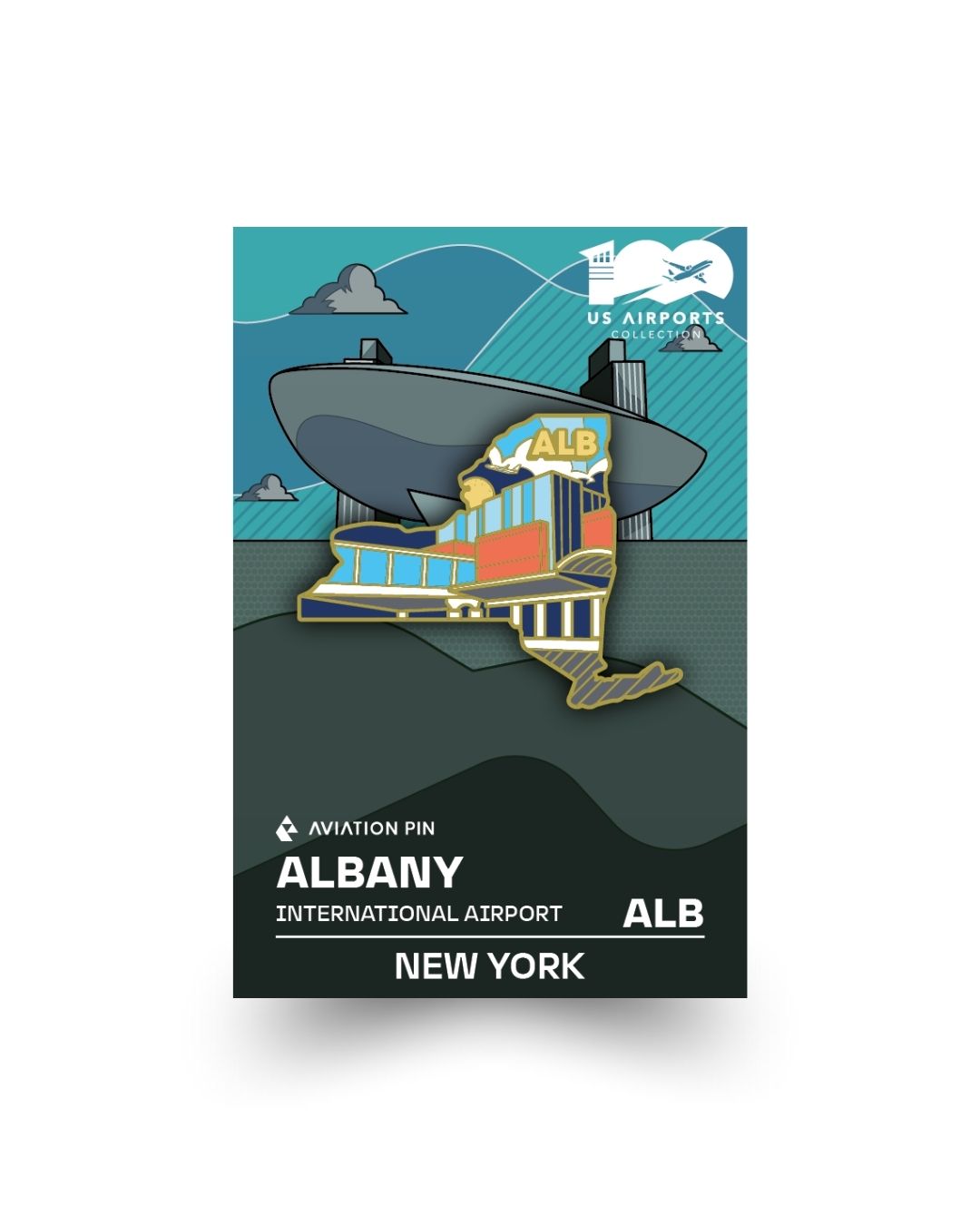 ALB Airport Pin – Albany International Airport, New York – Aviation Pin