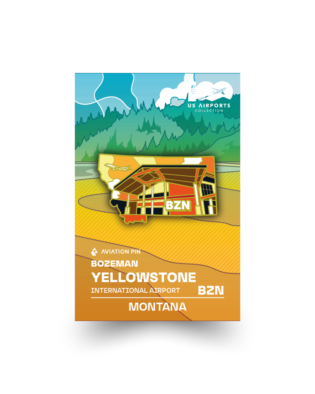 BZN Airport Pin – Bozeman Yellowstone International Airport, Montana ...