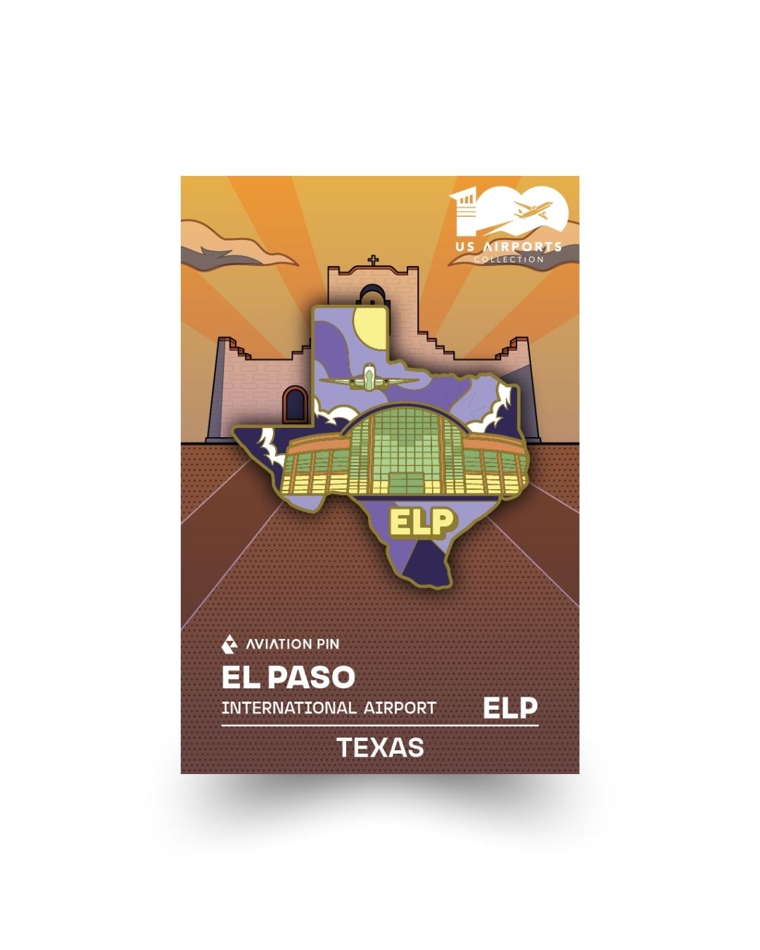 ELP Airport Pin – El Paso International Airport, Texas – Aviation Pin