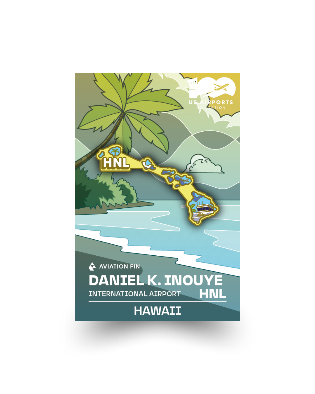 HNL Airport Pin – Daniel K. Inouye International Airport, Hawaii (SPEC ...