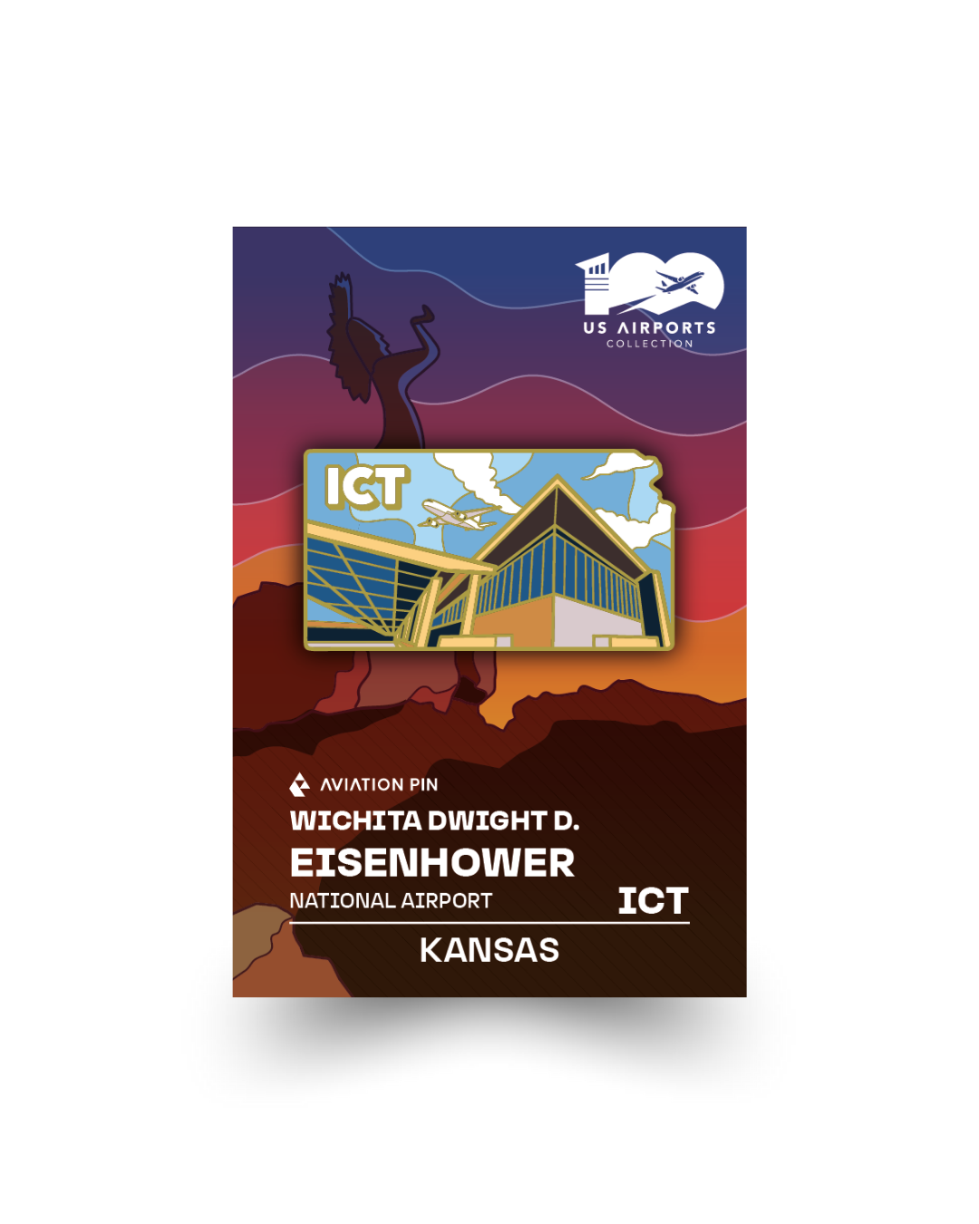 ICT Airport Pin – Wichita Dwight D. Eisenhower National Airport, Kansa ...