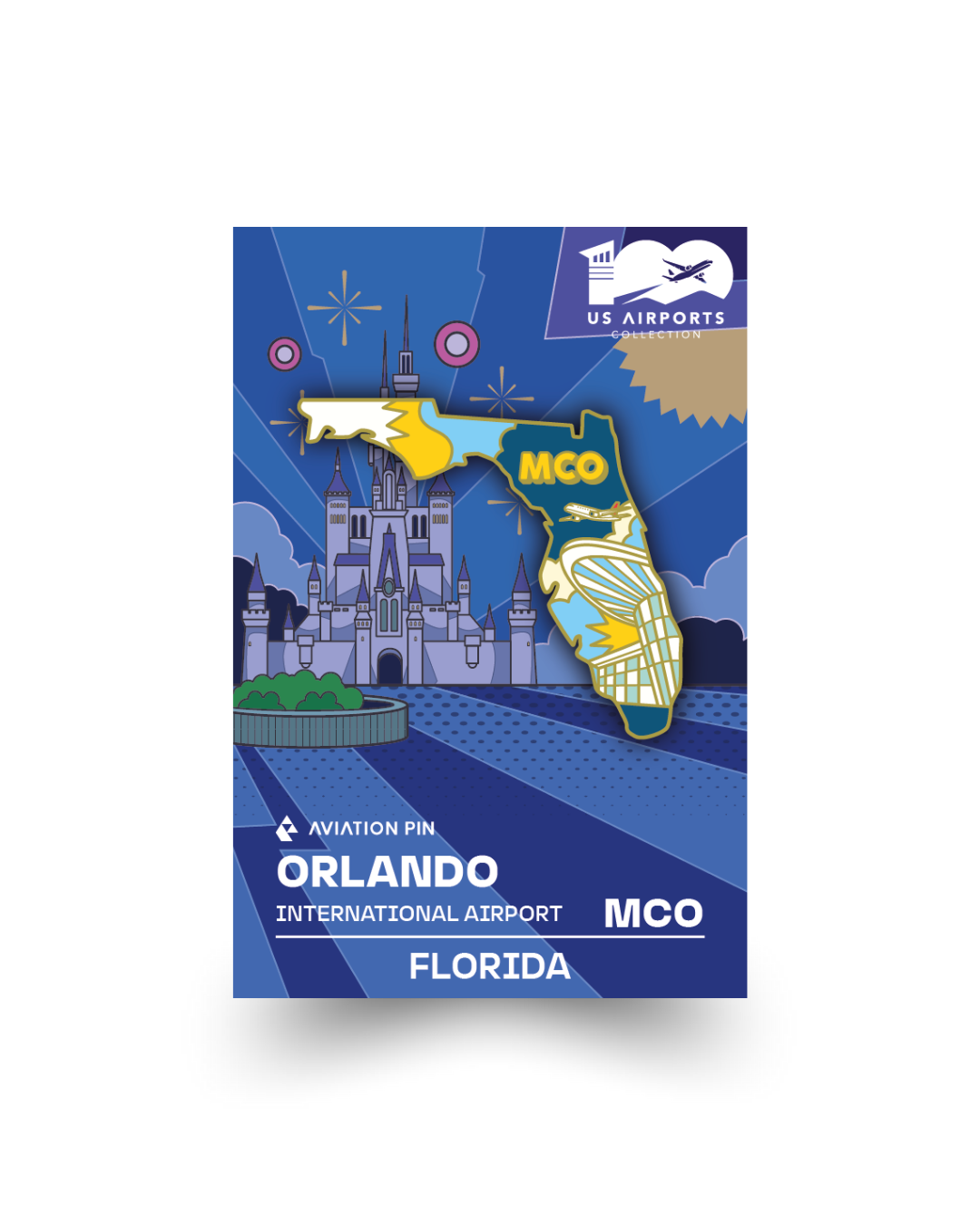 Map Of Florida Airports Pin Southwest Florida Airport Poster, USA
