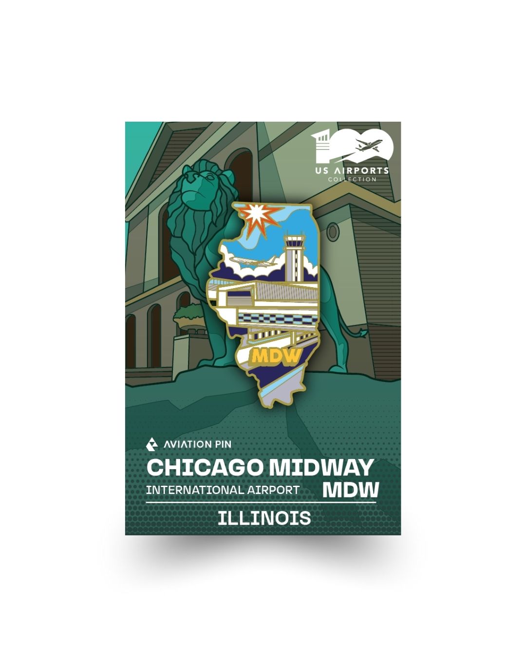 MDW Airport Pin – Chicago Midway International Airport, Illinois ...