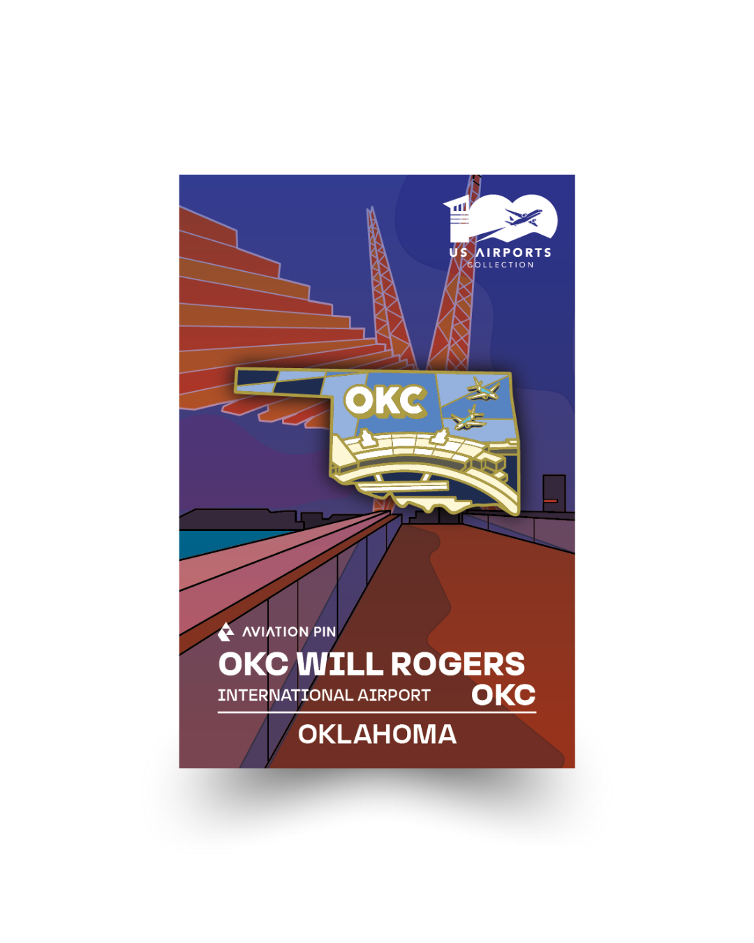 OKC Airport Pin – Will Rogers World Airport, Oklahoma – Aviation Pin