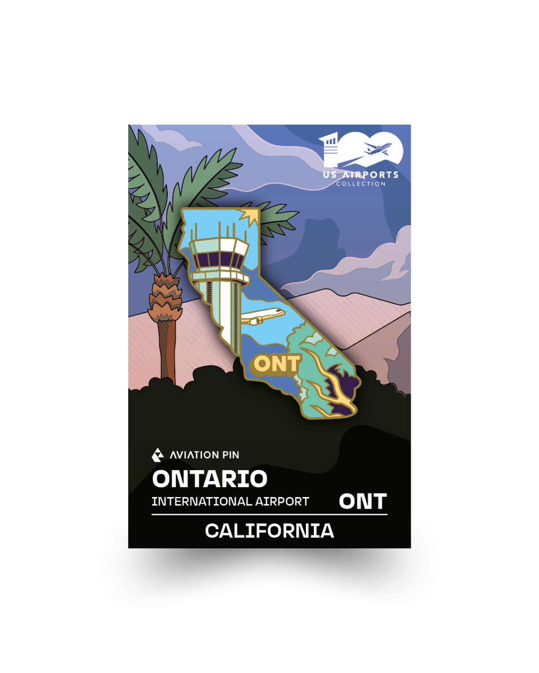 ONT Airport Pin – Ontario International Airport, California – Aviation Pin