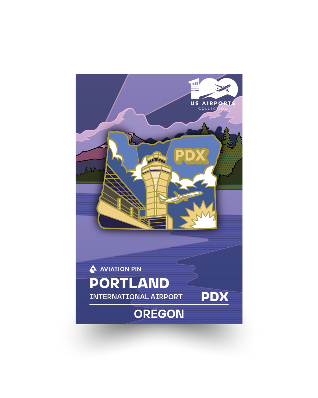 PDX Airport Pin – Portland International Airport, Oregon – Aviation Pin