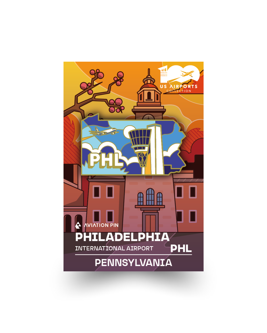 PHL Airport Pin – Philadelphia International Airport, Pennsylvania ...