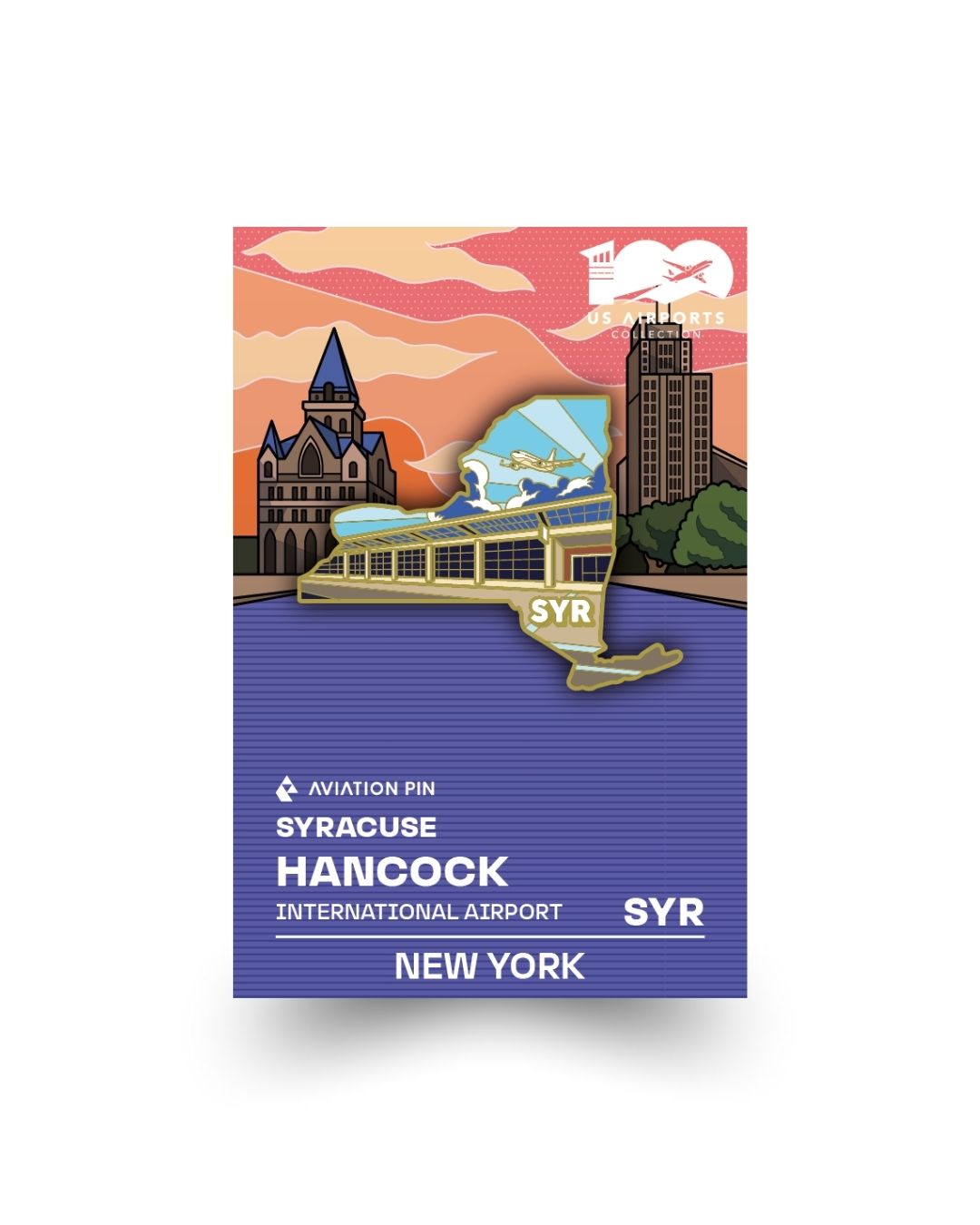 SYR Airport Pin – Syracuse Hancock International Airport, New York ...