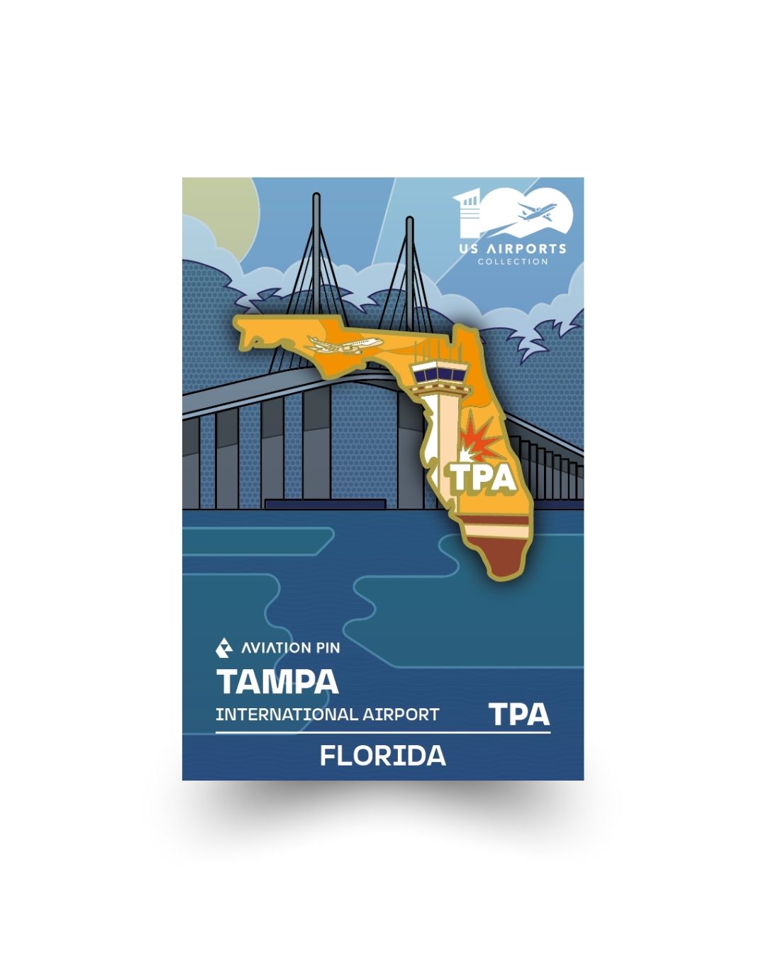TPA Airport Pin – Tampa International Airport, Florida – Aviation Pin